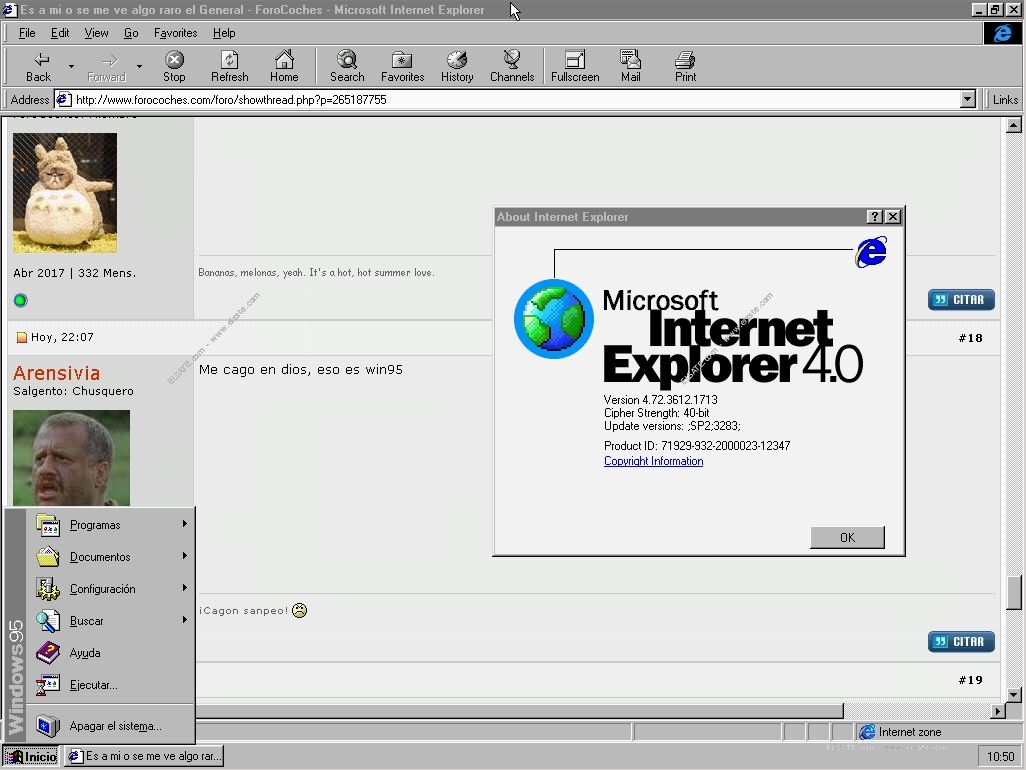 Windows 95 con Internet Explorer 4.0 - ELSATE.com