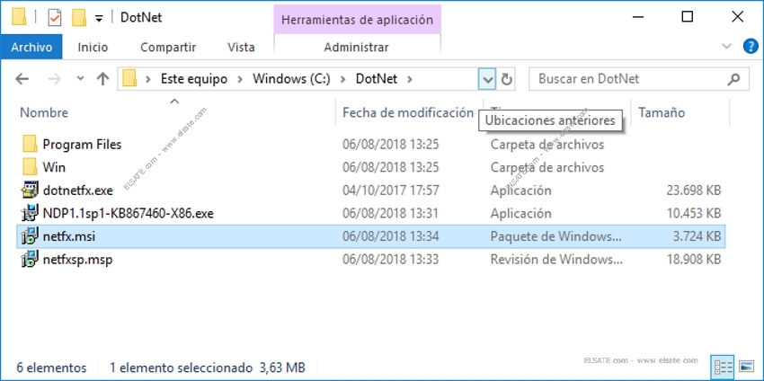 Instalar Microsoft .NET Framework 1.1 en Windows 10 - ELSATE.com