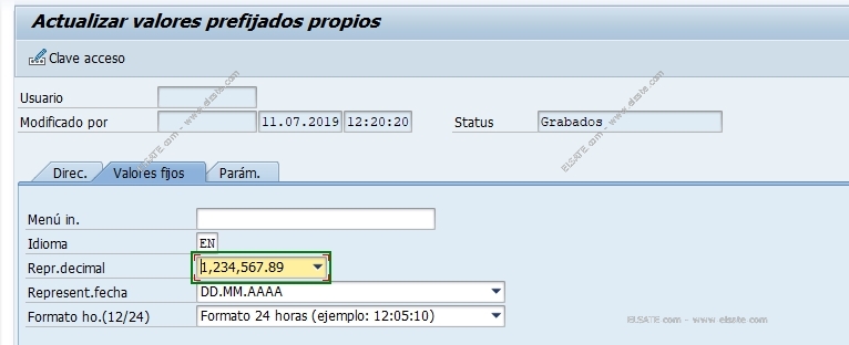 SAP - Usar el punto del teclado numérico como decimal - ELSATE.com